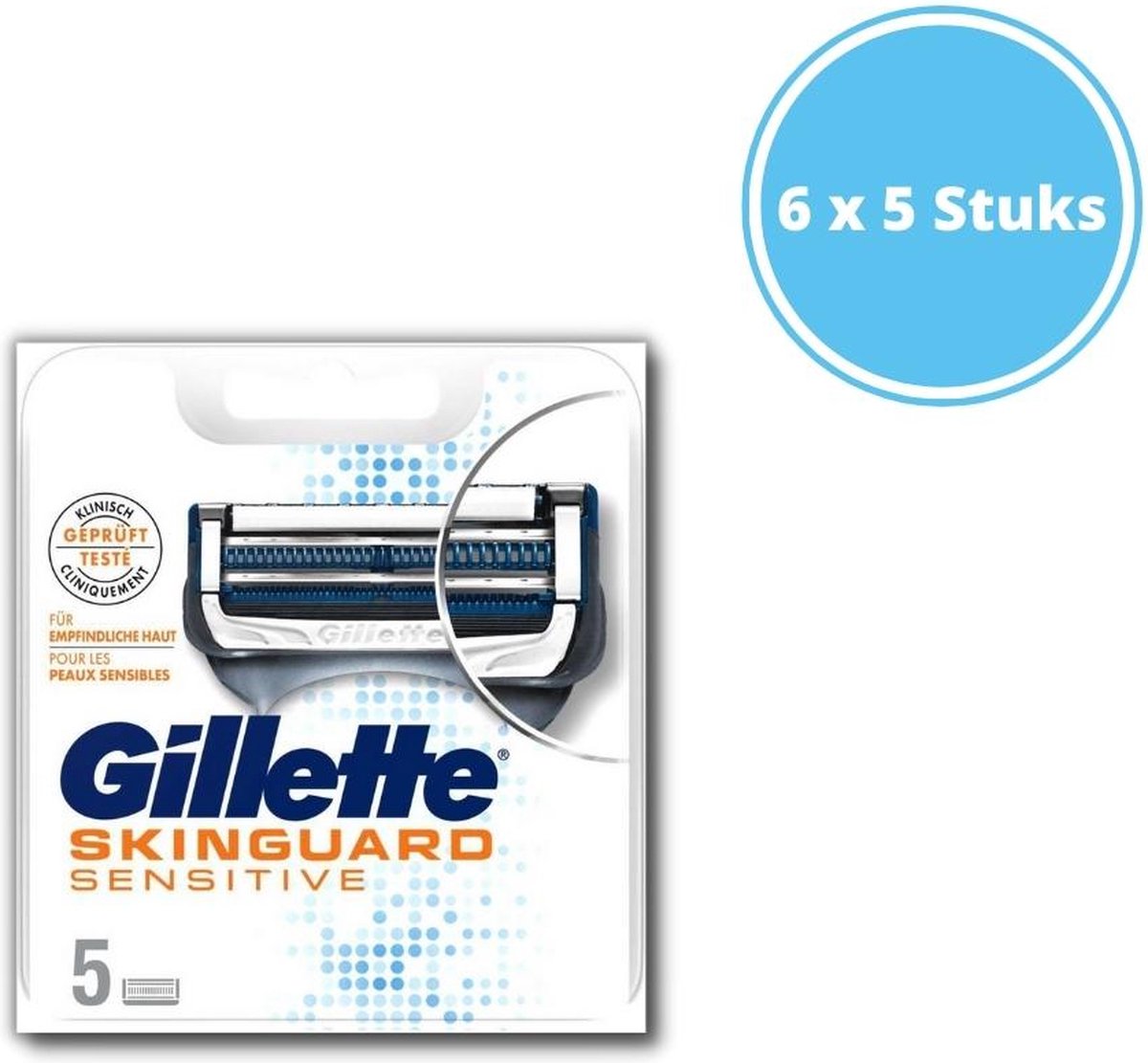 Gillette Fusion SkinGuard Sensitive Razor Blades - 5 stuks - 6 stuks ...