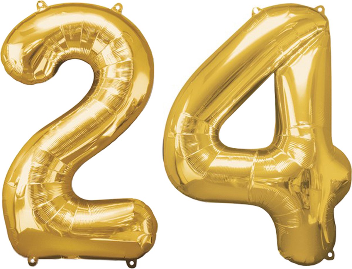 Versiering 24 Jaar Ballon Cijfer 24 Verjaardag Versiering Folie Helium ...