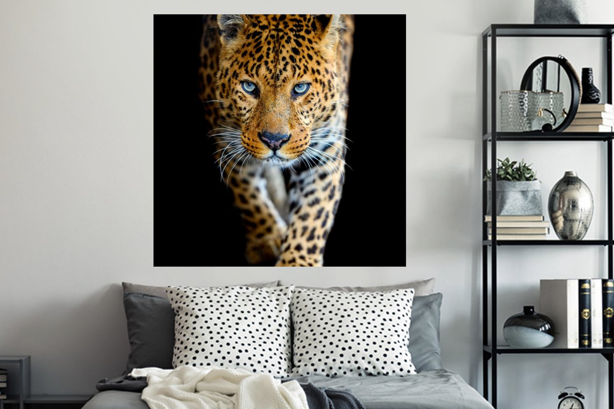 Muurstickers - Sticker Folie - Luipaard - Dieren - Portret - Wilde dieren - Zwart -... | bol.com