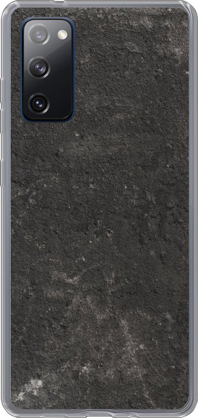 Telefoonhoesje Geschikt voor Samsung Galaxy S20 FE hoesje - Beton print - Muur - Zwart... | bol
