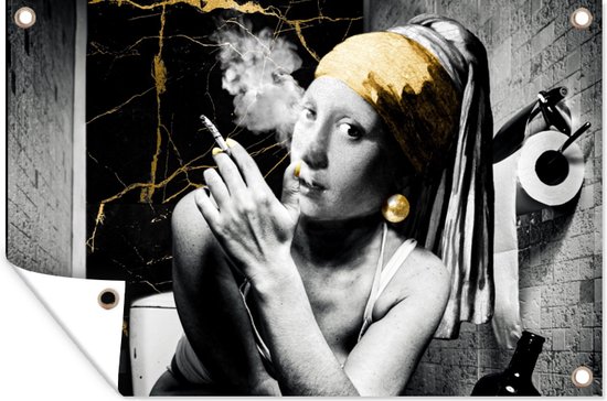 Affiche de jardin Aspect marbré - Fille à la perle - Cigarettes ...