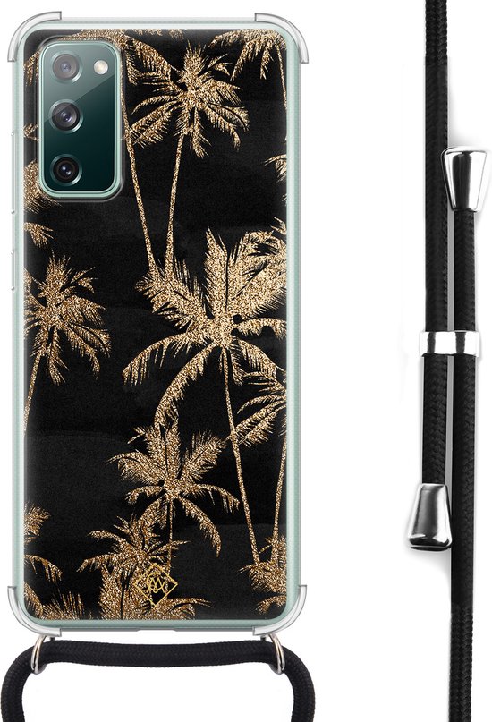 Samsung Galaxy S20 FE hoesje met koord - Palmbomen - Goudkleurig - Planten -... | bol