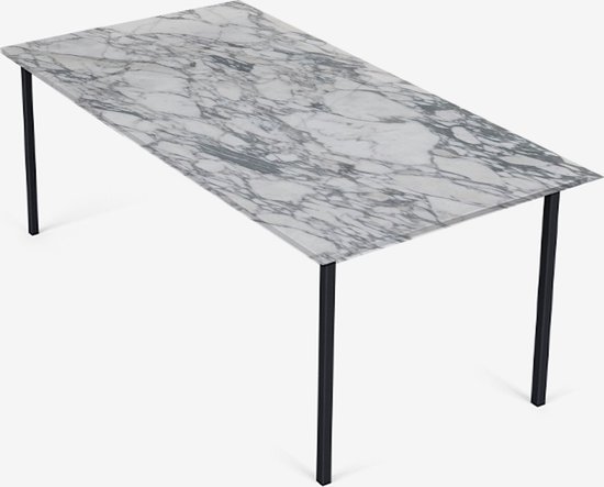Marmeren Eettafel - Arabescato (4-poot) - 180 x 90 cm - Gepolijst | bol.com