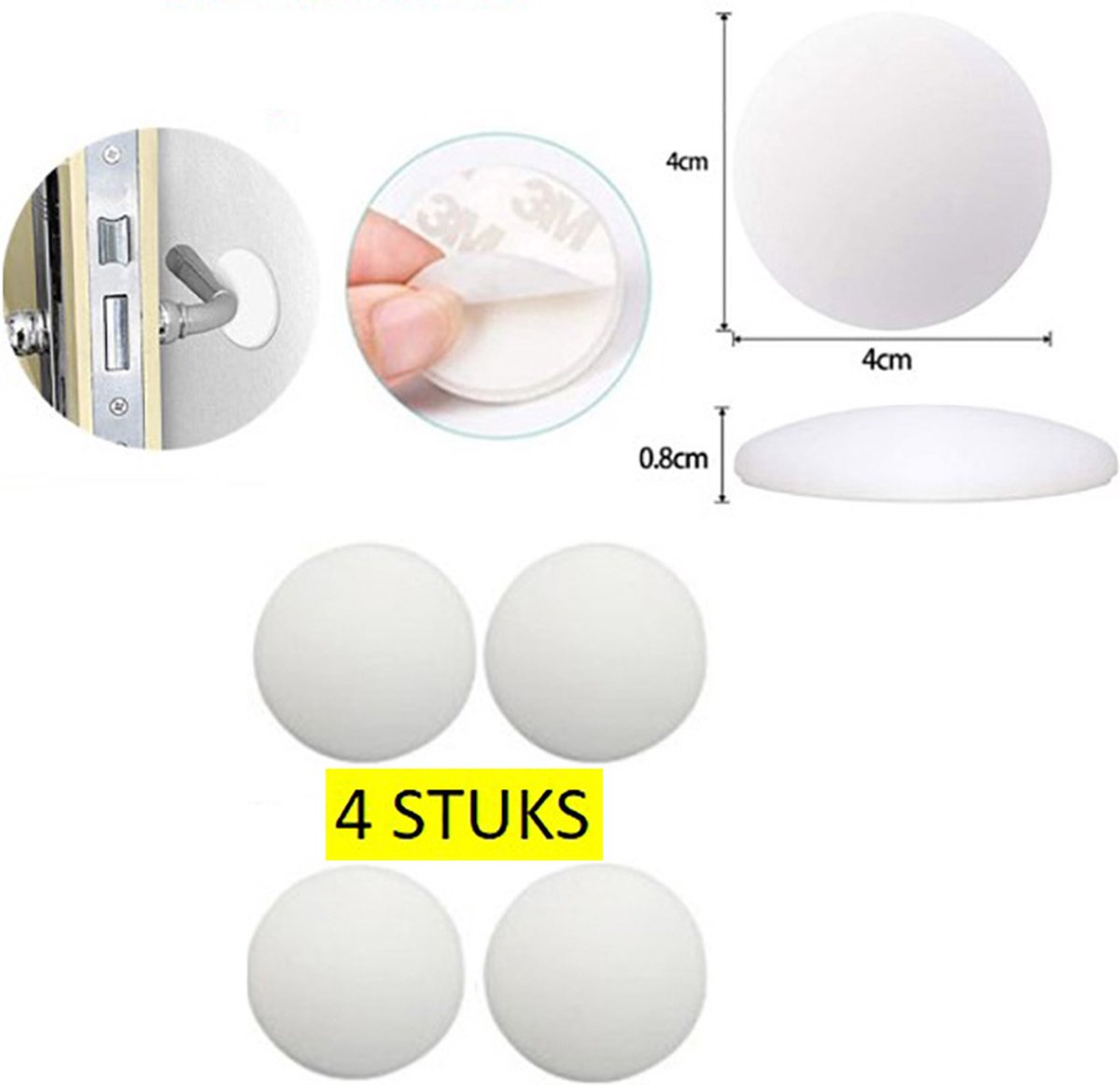 Zelfklevende deurbeschermers - 4cm diameter - Deurbescherming ...