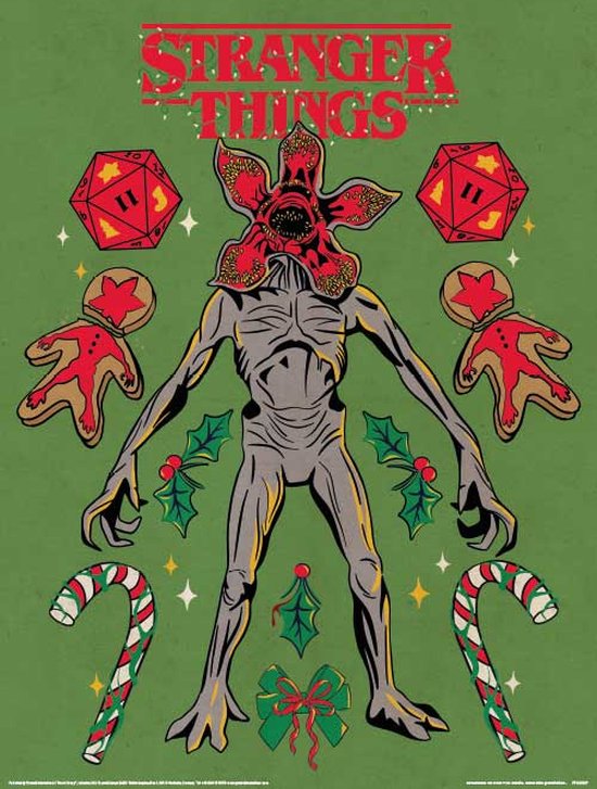 Stranger Things Christmas Demogorgon Art Print 30x40cm | Poster | bol