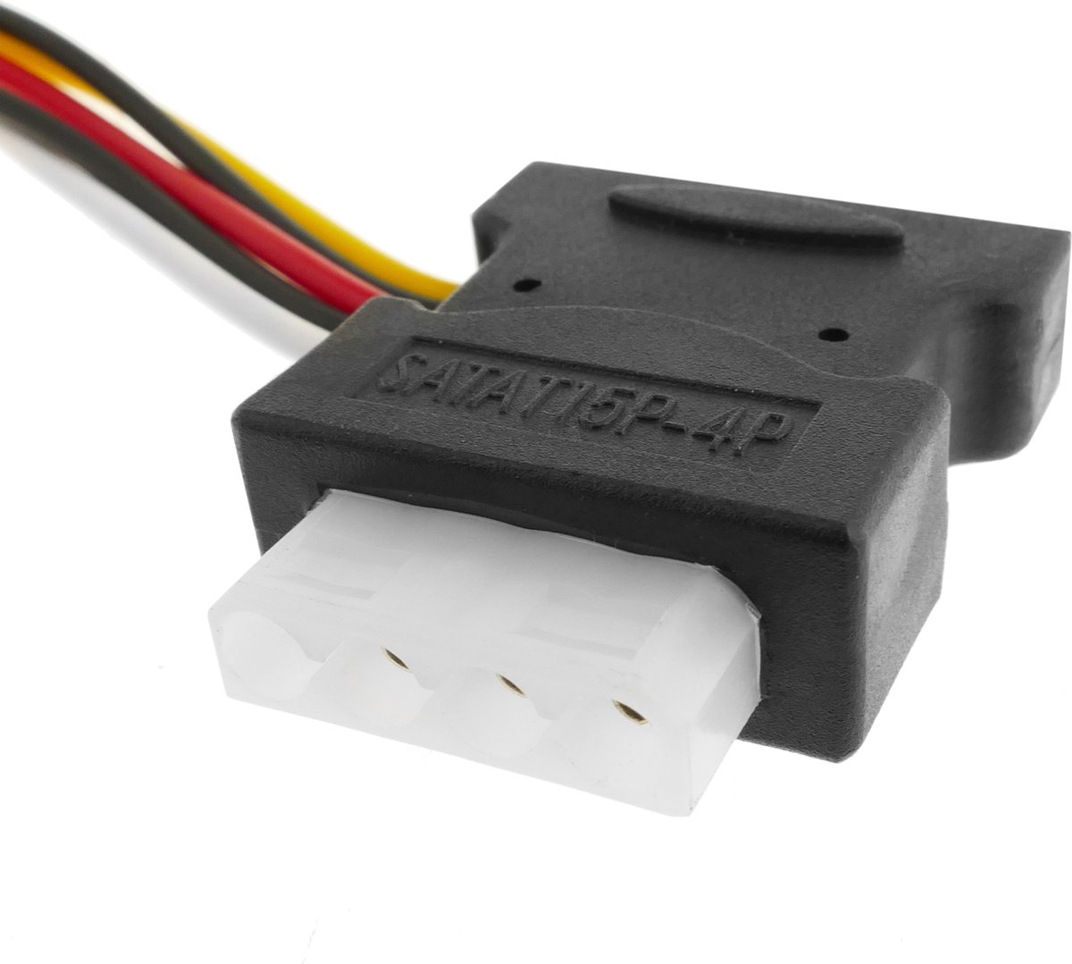BeMatik - SATA 15P-M + MOLEX 2 x SATA 15P-H voedingskabel | bol.com