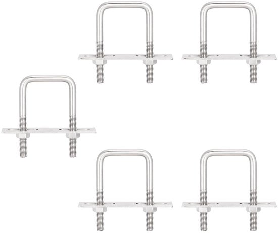 M6 U-bouten 40 x 80 mm 5 stuks vierkante beugelschroef roestvrij staal ...