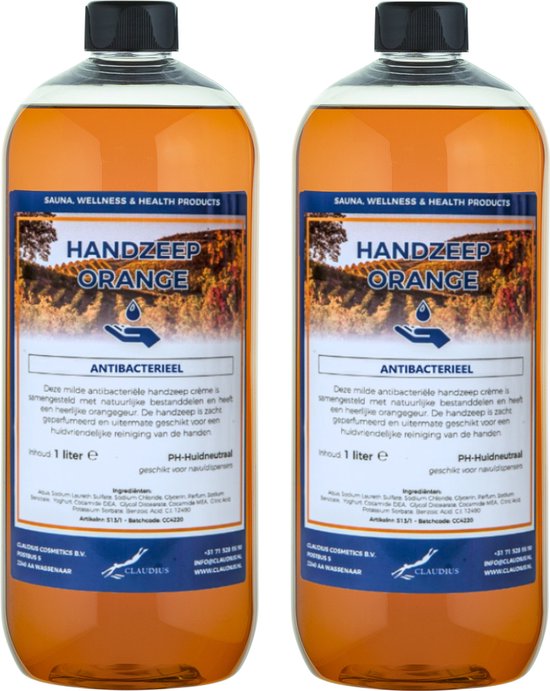 Handzeep Orange 1 liter - set van 2 stuks | bol