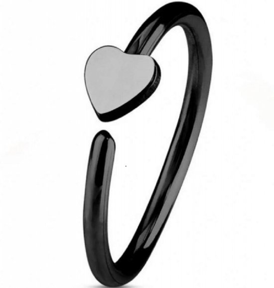 Zwart- Neus- Oor- Piercing- Hartje- Charme Bijoux | bol