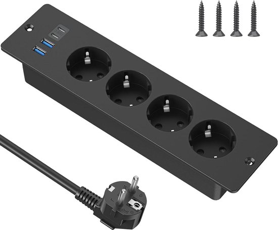 Verzonken stopcontact tafelblad met 2 USB C en 2 USB-A ...