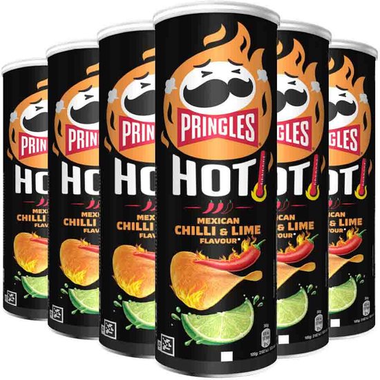 Pringles HOT Mexican Chilli & Lime - 6 x 160 gr - Voordeelverpakking | bol