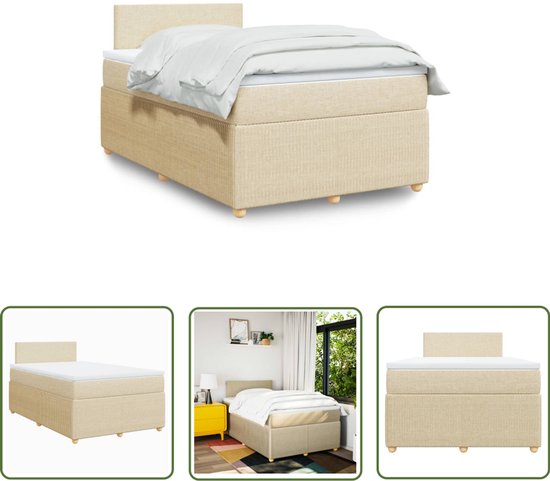 vidaXL Boxspring 120x200 cm met Matras en Topper Boxspring ...
