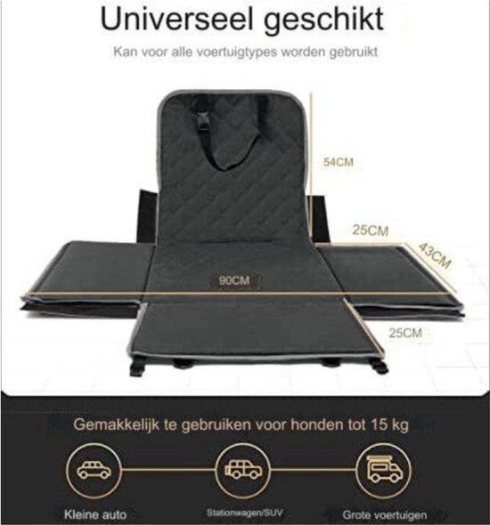 Hondenmand Auto Achterbank - Automand Hond - Zwart/Grijs | bol