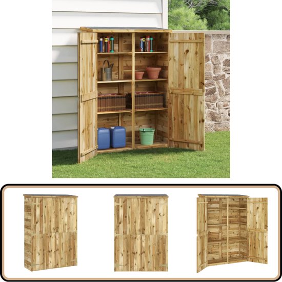 vidaXL Tuinschuur - Grenenhout - 123x45x171 cm Houten Schuur ...