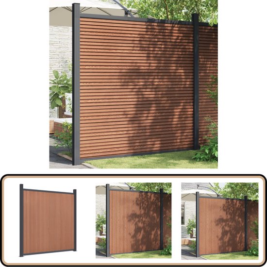 vidaXL Schuttingpaneel - 180x186 cm - HKC - Bruin Privacy Hekken ...