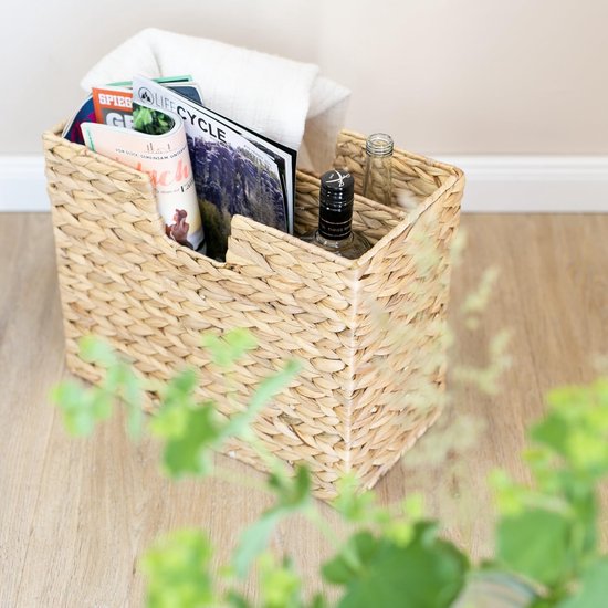 Krantenstandaard, krantenmand, gevlochten van waterhyacint, 2 vakken ...