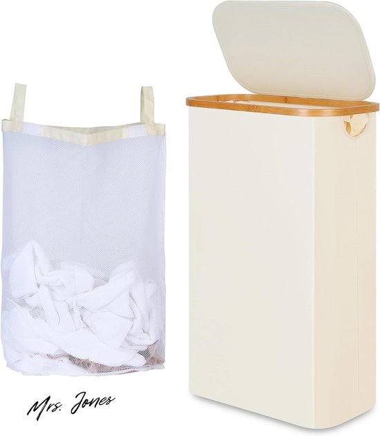 Mrs. Jones 60 liter hoge wasmand voor wasgoed met afneembare binnenzak ...
