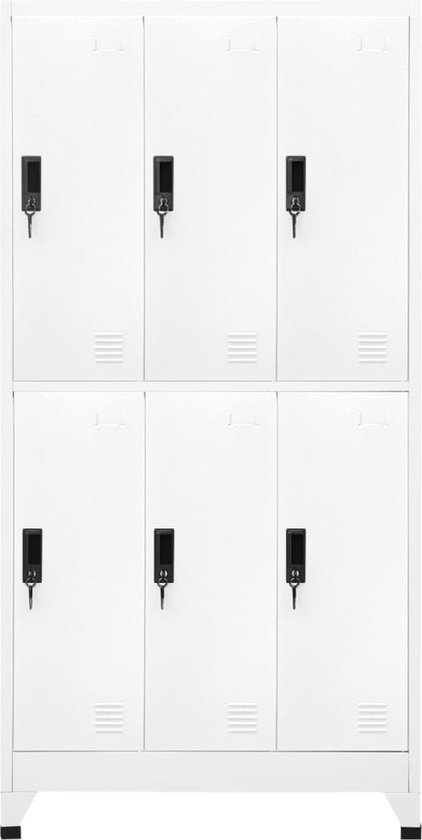 vidaXL Lockerkast wit - 90x45x180 cm - Staal Lockerkast - Opslagkast ...