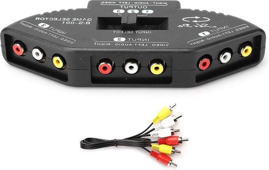3 In 1 Out RCA Splitter - Audio Video Converter Switch Selector - AV ...