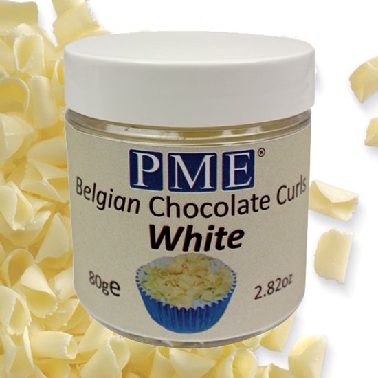 PME Belgian Chocolate Curls White 85g | bol