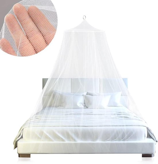 Wit muggennet voor bed - eenpersoonsbed en tweepersoonsbed - 250 cm ...