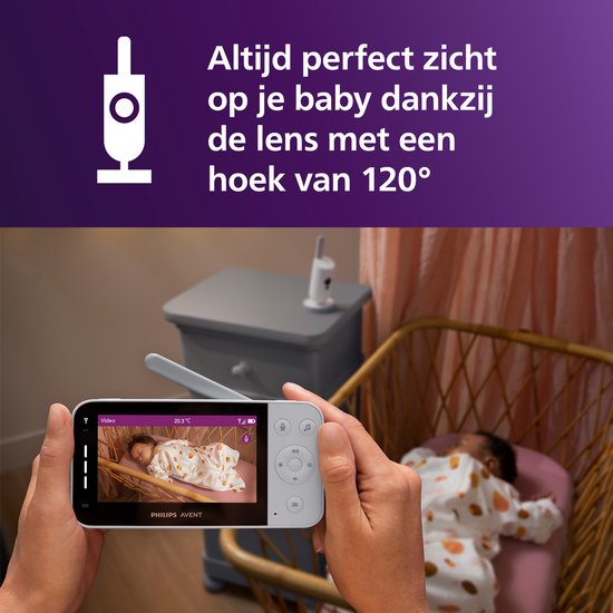Philips Avent Connected Beeldbabyfoon - Met camera en app - SCD951/26 | bol