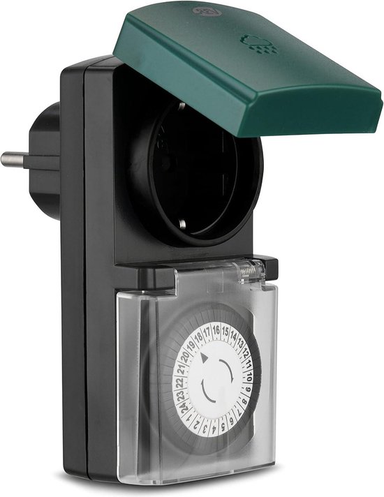 Tijdschakelaar voor binnen en buiten - mechanisch - 48 tijden per dag - 30 minuten -... | bol