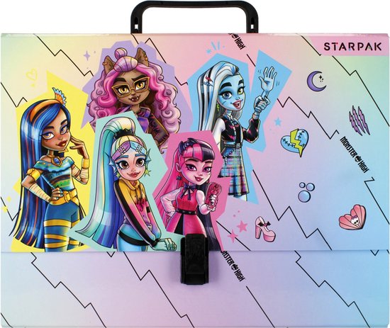 Monster High map met handvat, kindermap, stijf A4 9,5 cm | bol