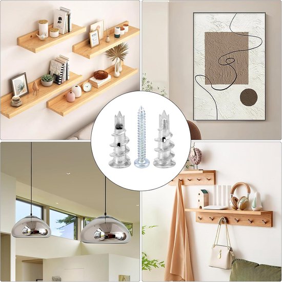 30 stuks zelfborende gipspluggen metaal | Holle ruimtepluggen | Rigips ...