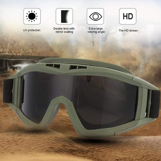 Tactical Goggles - Military Safety Glasses UV-400 Eye Protection Helmet ...