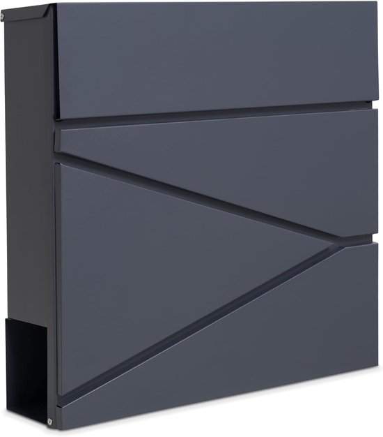 Moderne afsluitbare wandbrievenbus met krantenhouder - Eenvoudig te ...