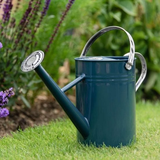 Metalen gieter 4,5 L - Oud blauw - Geschikt voor tuinieren | bol