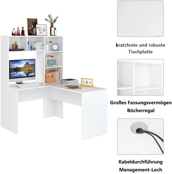 Hoekbureau - kantoor bureau- bureau- Computermeubel- Computertafel voor ...
