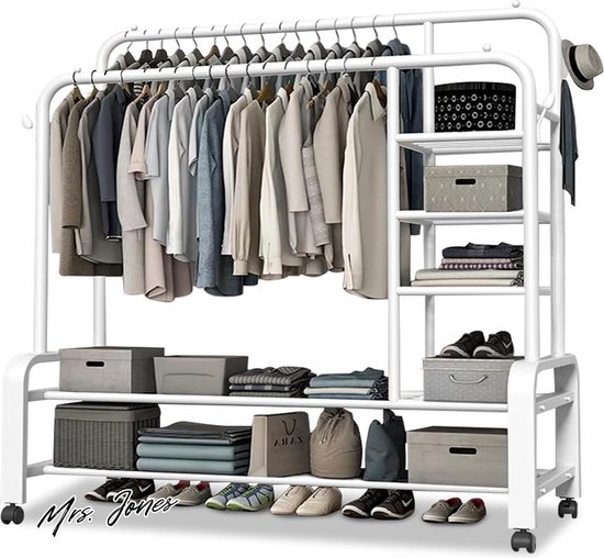 Mrs. Jones Kledingrek op wielen - robuuste kledingstang en staande ...