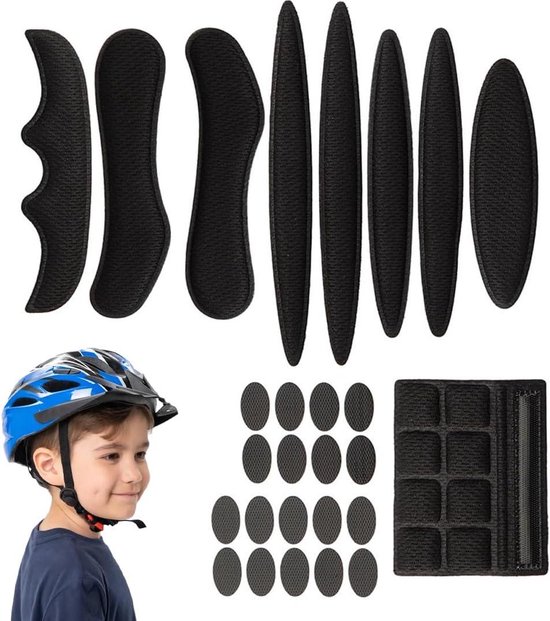 Fietshelmkussen - klittenband stippen etui - schuim schokdemping - EVA ...