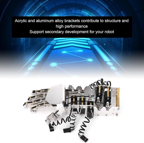 Metaal 5-vinger Mechanische Hand 1/1 Schaal Analoge Servo Rechter ...
