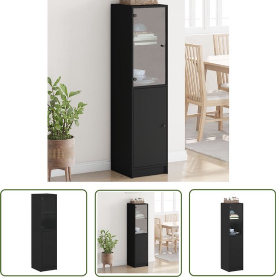 vidaXL Kast Met Glazen Deur - Hoge Kast - Hoge kast met glazen deur ...