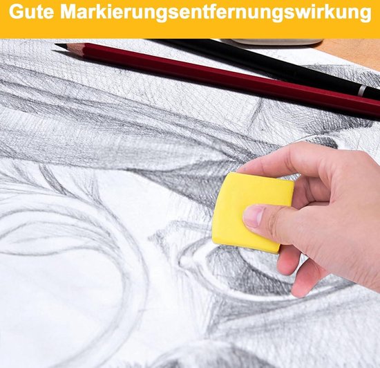 12 stuks kneedgummen - 35 cm - 6 kleuren - schetsteken - kneedbare gum ...