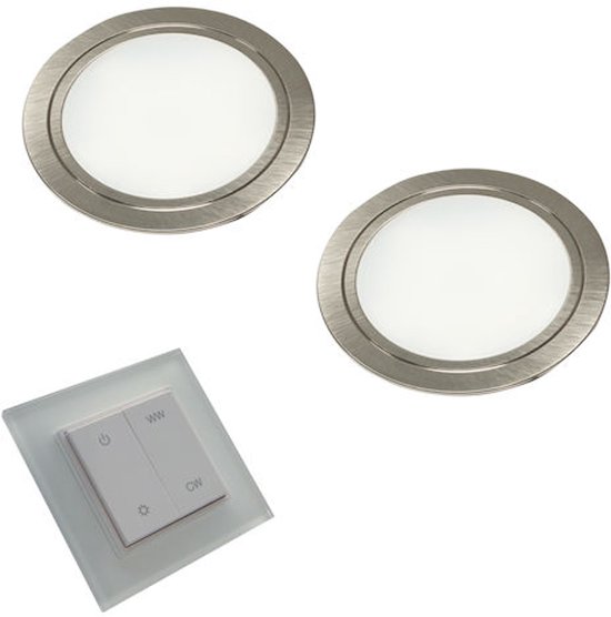 Chip Emotion LED set van 2 spots met dimmer 12V/15W RVS look | bol