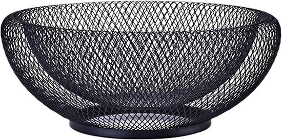 Metalen Gaas Fruitschaal - Retro Goud - Voor Fruit en Snacks - Zwart | bol