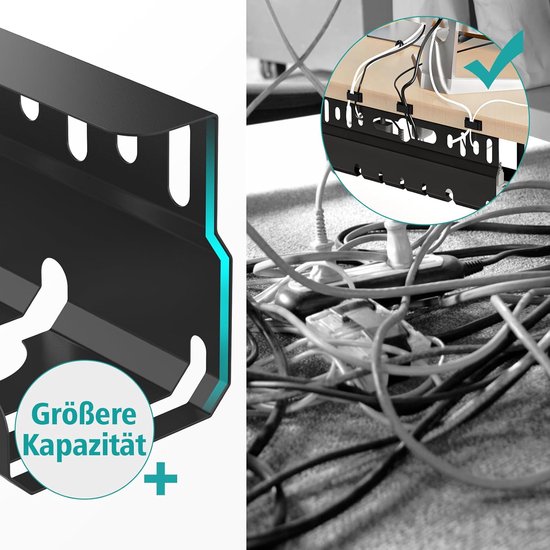 Kabelgoot voor Bureau - Kabelmanagement - 2-delige Set - Zwart | bol