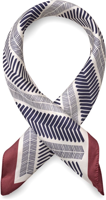 Virtuo | Zijden halsdoek met rood en blauw streeppatroon | bol