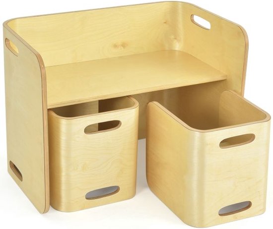 Costway Set de 3 chaises de table pour enfants Groupe de sièges pour ...