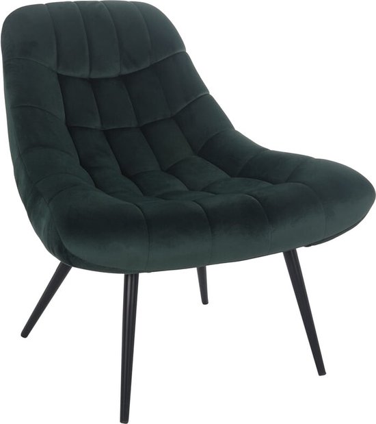 Fauteuil Stijn Groen - Fluweel - Zithoogte 50 cm | bol