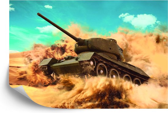 Fotobehang Gevechtstank In De Woestijn - Vliesbehang - 360 x 240 cm | bol
