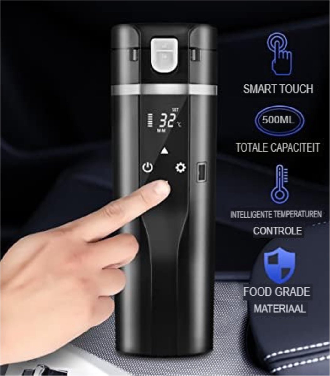 Gratyfied - Draagbare Waterkoker - Reiswaterkoker- Mini Waterkoker - Zwart | bol.com