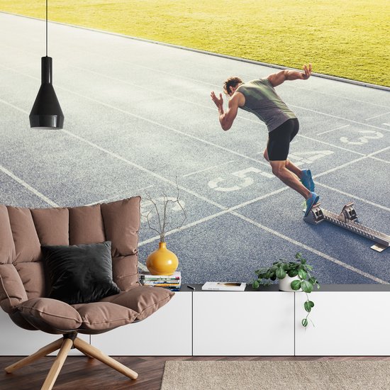 Fotobehang Sprinter Op Het Circuit Tijdens | bol