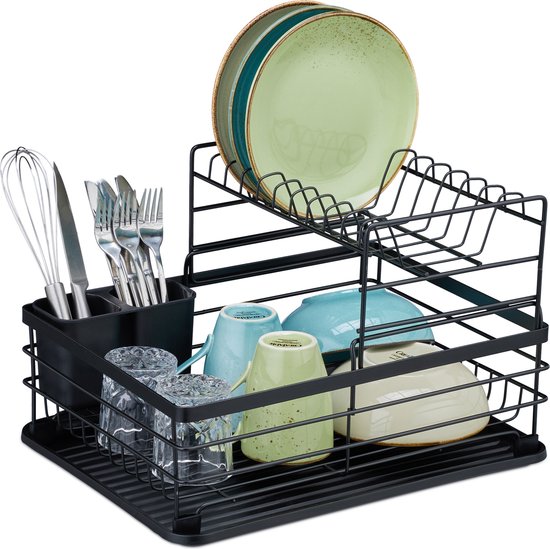 druiprek met lekbak - metaal - 18 x 42,5 x 31,5 cm - met bestekhouder ...