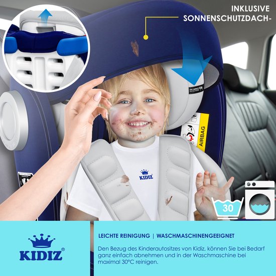 KIDIZ® Autostoeltje / Babyautostoeltje Isofix Top Tether 360° draaibaar ...