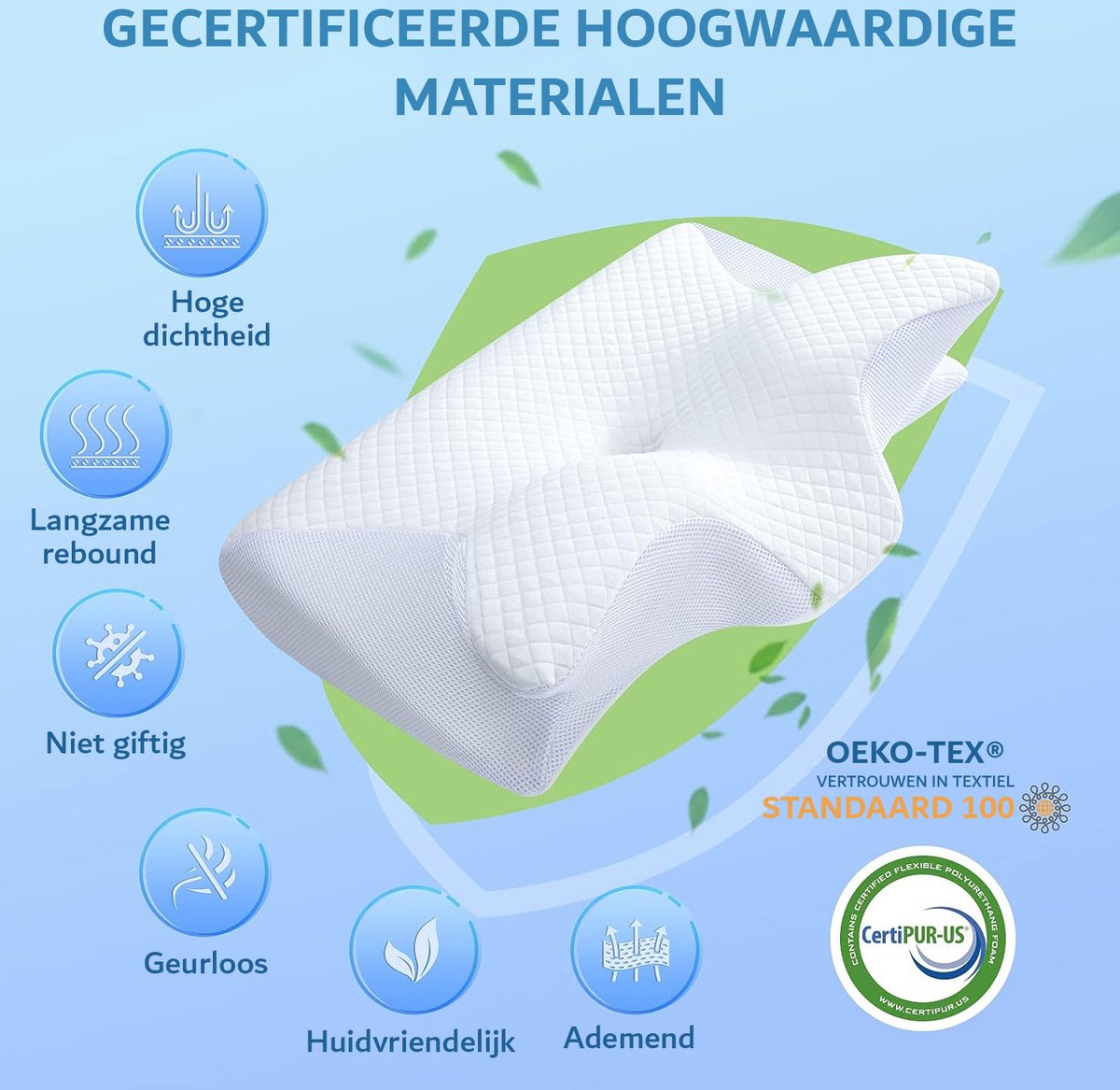 Ergonomisch Traagschuim Nekkussen - 2-in-1 Orthopedisch Kussen voor Rug-, Zij- en... | bol.com